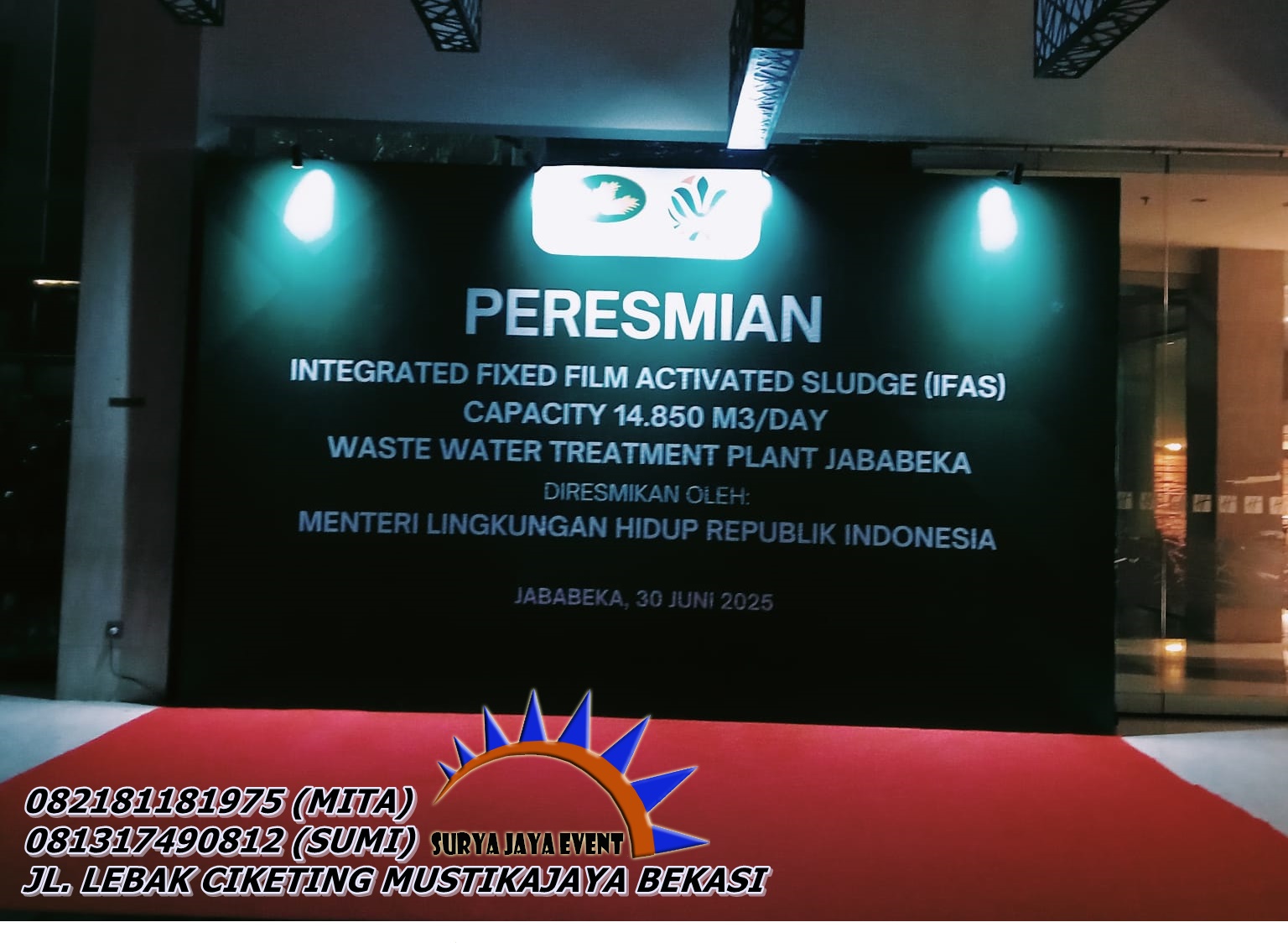 Sewa Backdrop Lampu sorot Dan Karpet Merah Cikarang